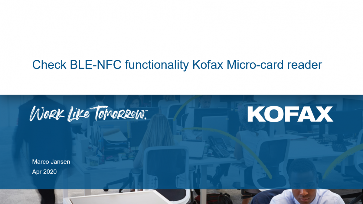 Kofax - Check BLE-NFC functionality Kofax Micro-card reader
