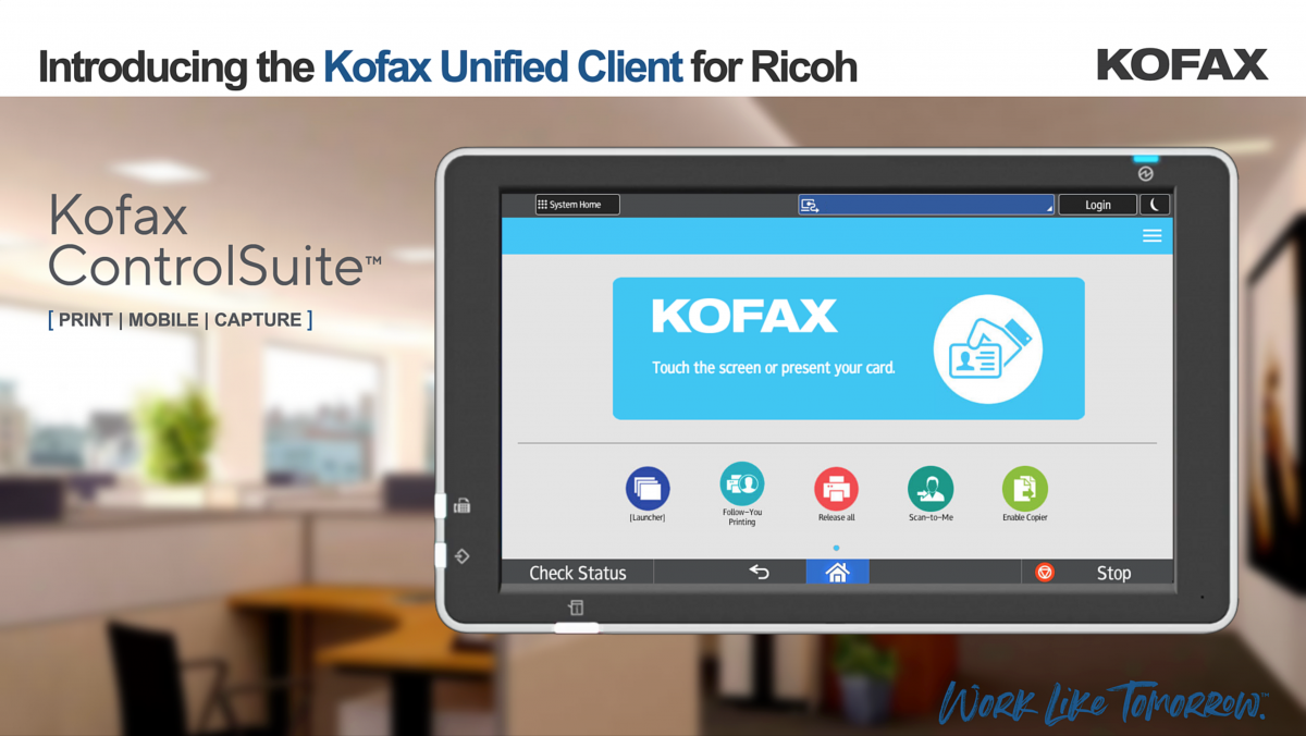 Secure Job Release - Kofax ControlSuite Unified Client for Ricoh
